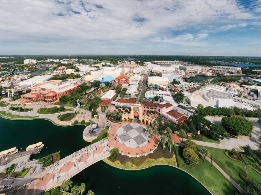 Aerial view of Universal Orlando Resort theme park
