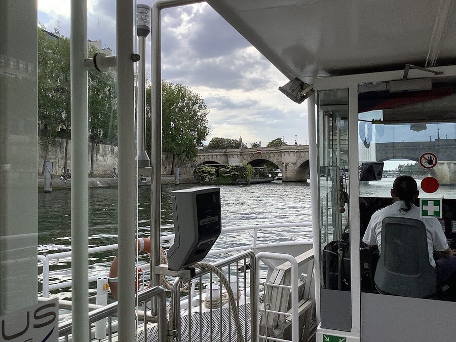Interior of a Batobus shuttle Paris