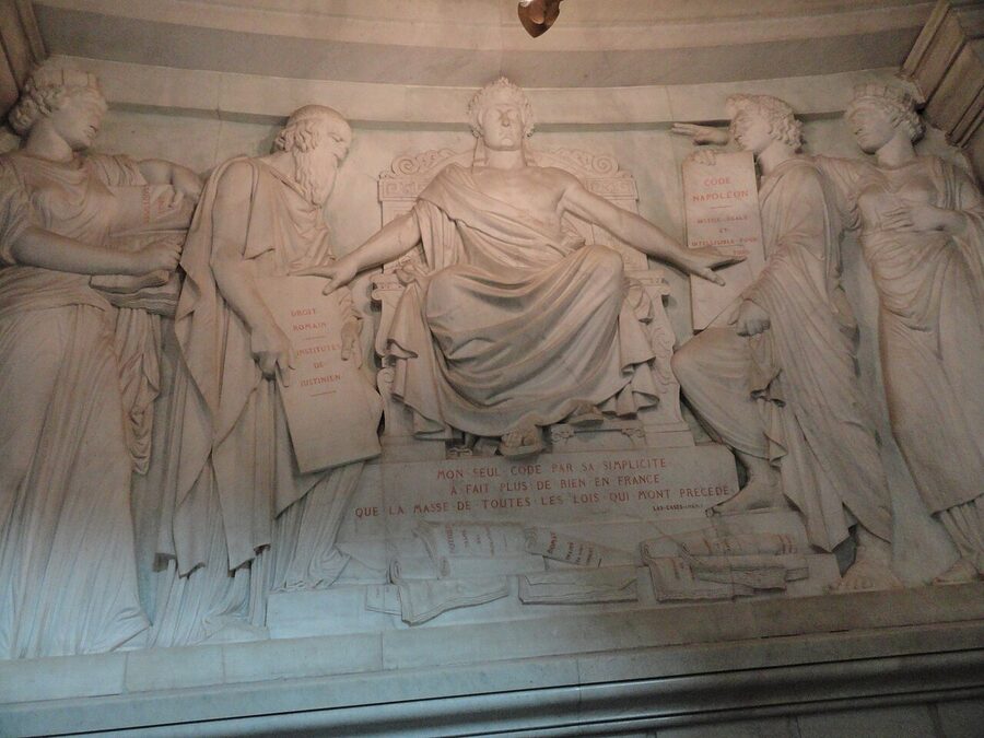 Bas relief of the Civil Code on Napoleon's tomb at Invalides