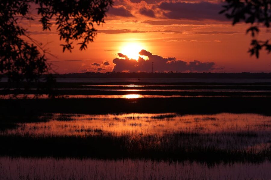 Jekyll Island marshlands at sunset