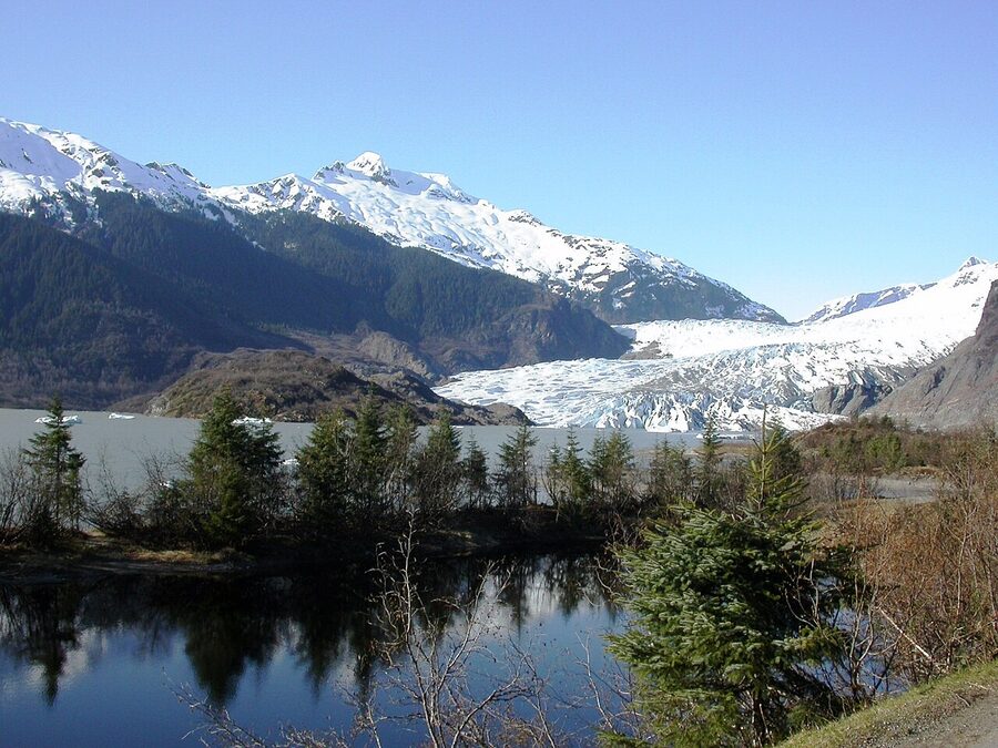 Face of Mendenhall Glacier near Juneau Alaska