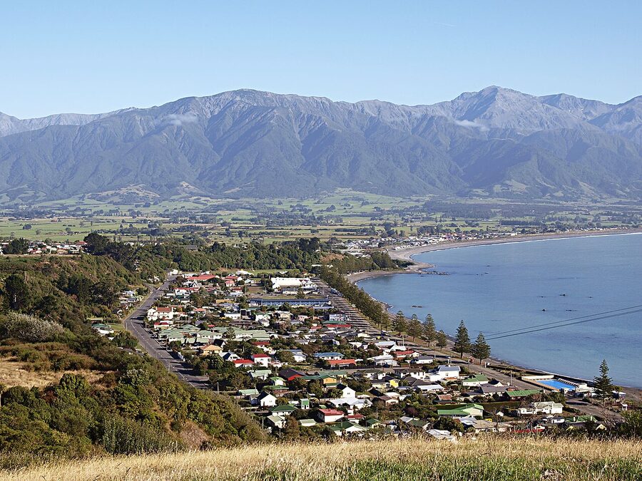 Kaikoura town aerial view