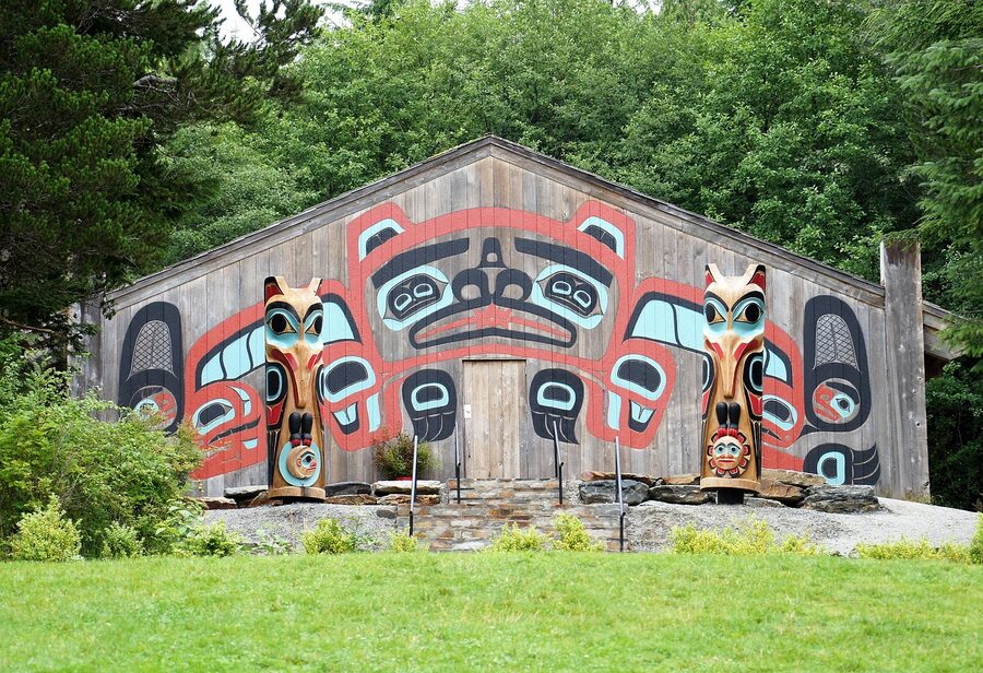 Totem poles at Saxman Native Village in Ketchikan