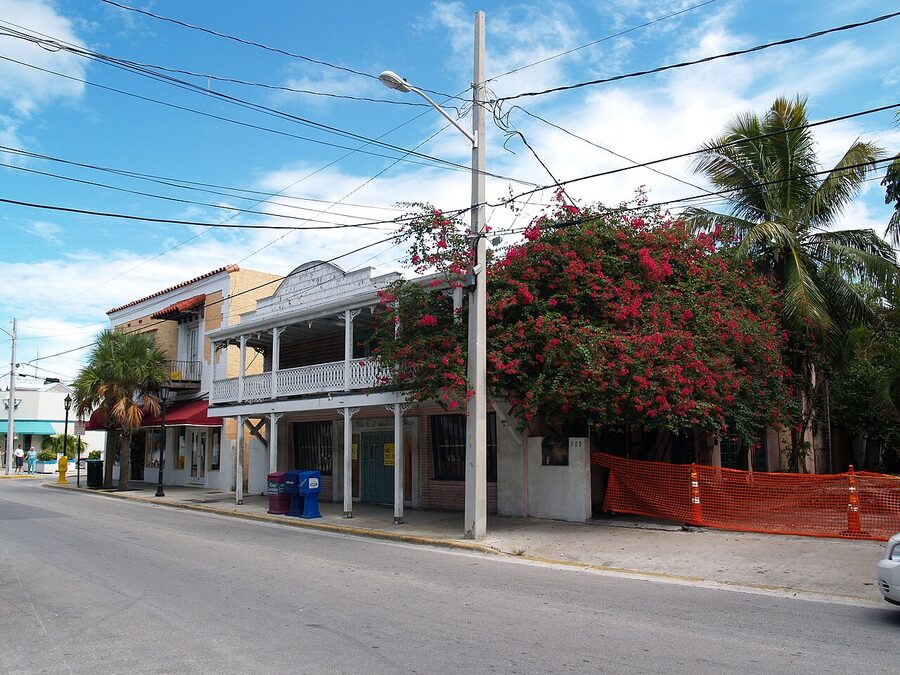 Pastel-painted historic house in the Key West Historic District