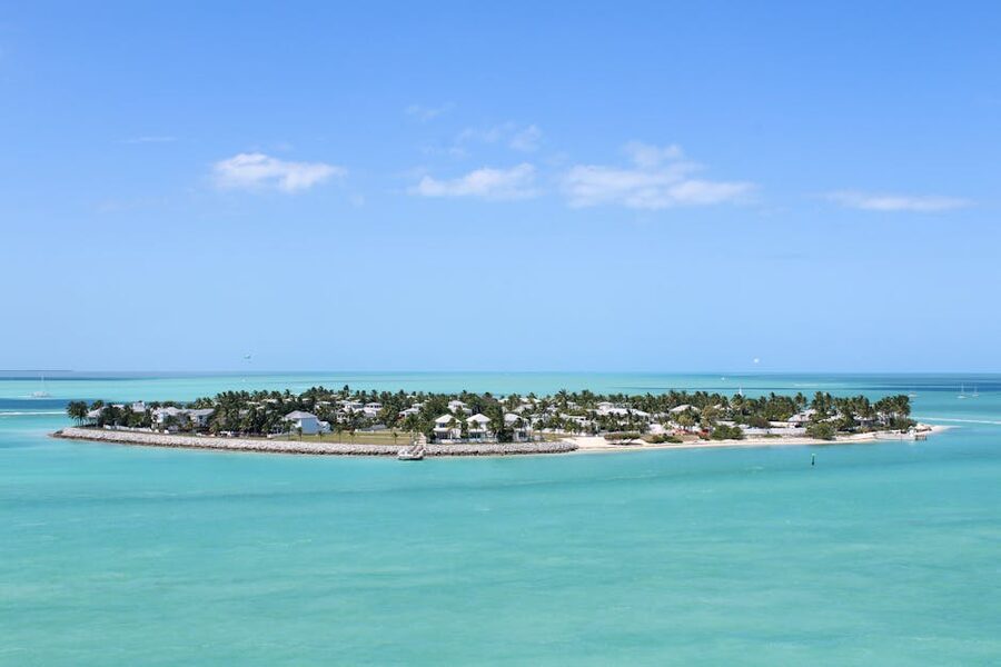 Aerial of Key West's lush mangrove islands and flats