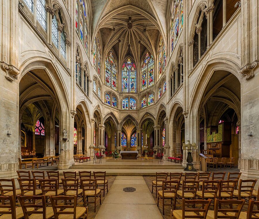 Saint-Séverin church sanctuary interior, Latin Quarter Paris