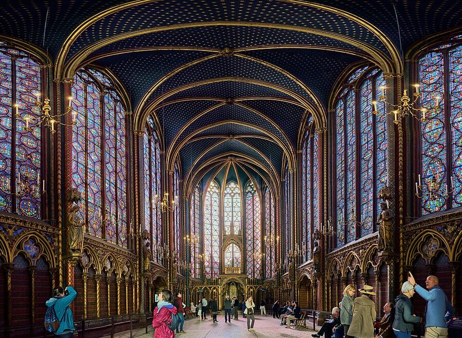 Sainte-Chapelle upper chapel stained glass interior, Paris