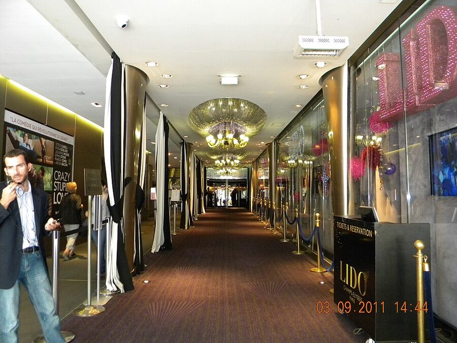 Lido Paris interior foyer with chandelier