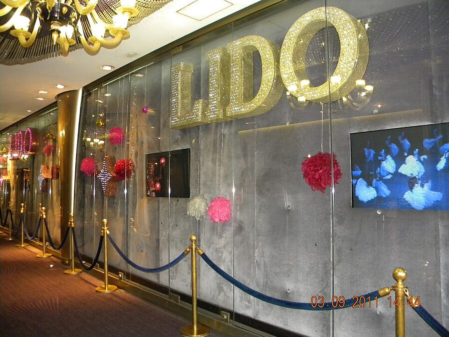 Lido Paris staircase interior gold and cream