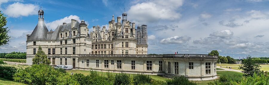 Chambord southwest facade with chimneys and turrets
