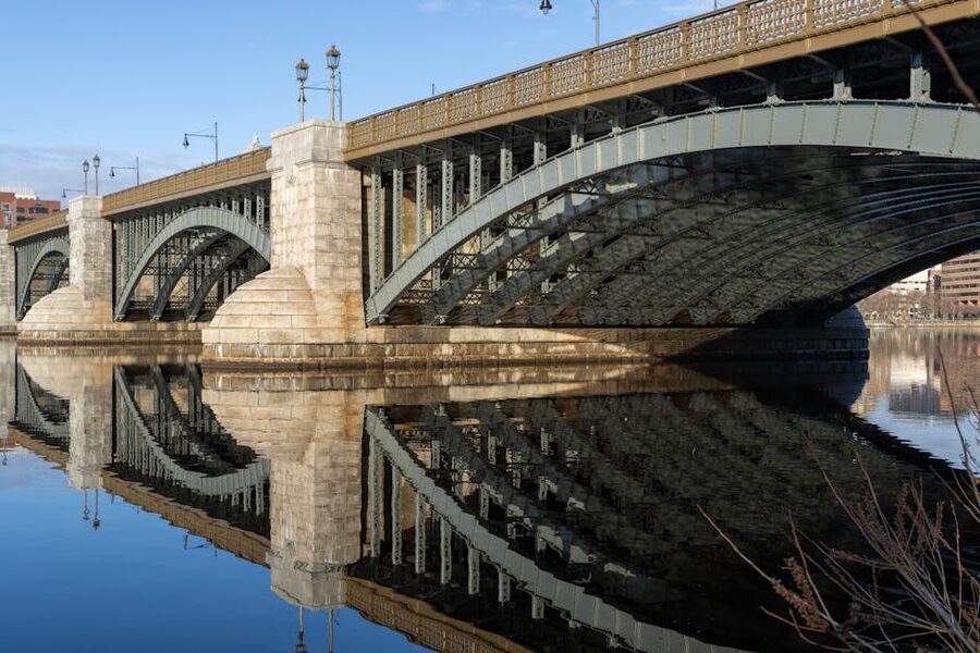 Longfellow Bridge reflected in the Charles River