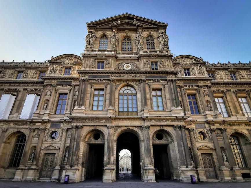 Louvre museum facade architectural detail Paris