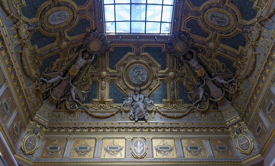 Salon Carre ceiling at the Louvre Museum