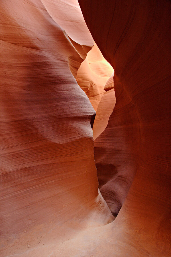 Interior view of Lower Antelope Canyon walls Page Arizona