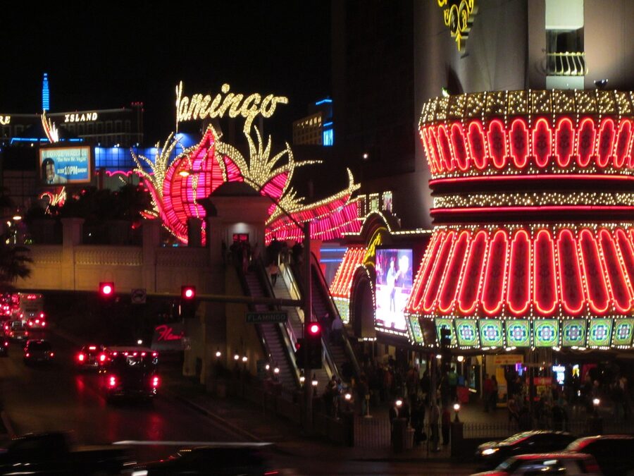 Flamingo neon sign Las Vegas Strip Nevada
