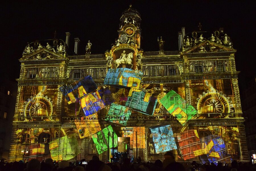 Lyon Festival of Lights night view
