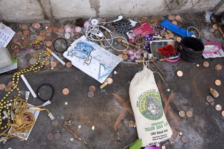 Marie Laveau tomb with offerings in St Louis Cemetery No 1 New Orleans