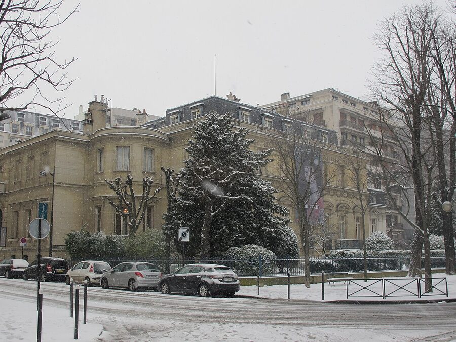 Musee Marmottan Monet under snow Paris 16th arrondissement winter