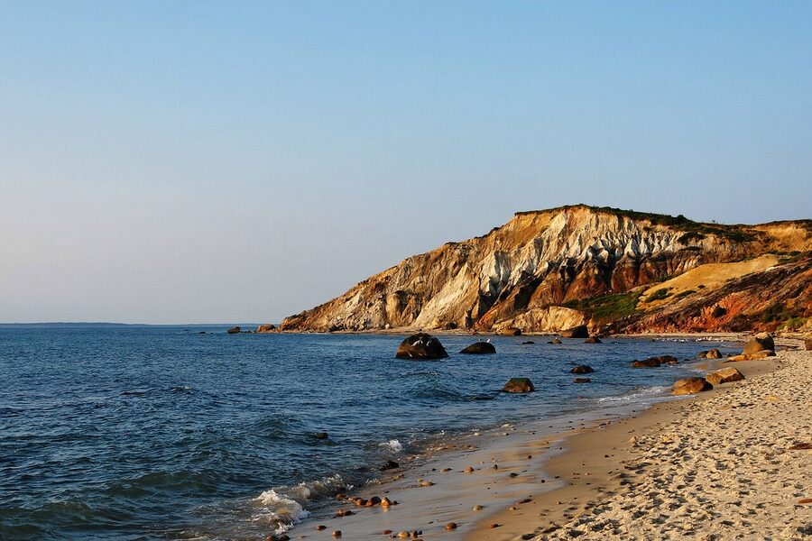 Clay cliffs at Aquinnah Gay Head on Martha's Vineyard
