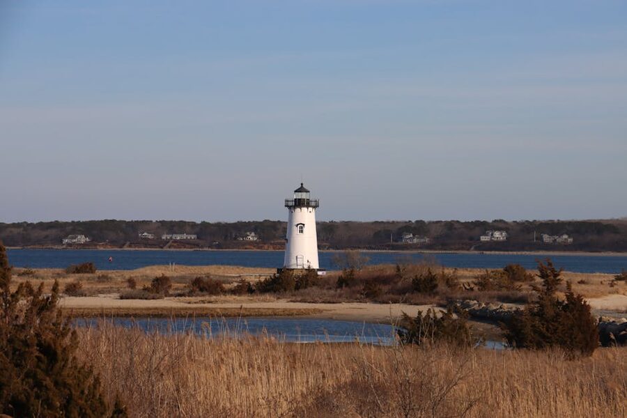 Edgartown Lighthouse in autumn on Martha's Vineyard