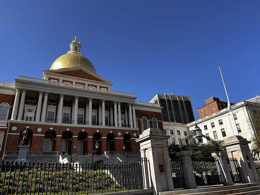 Massachusetts State House with gold dome in Boston
