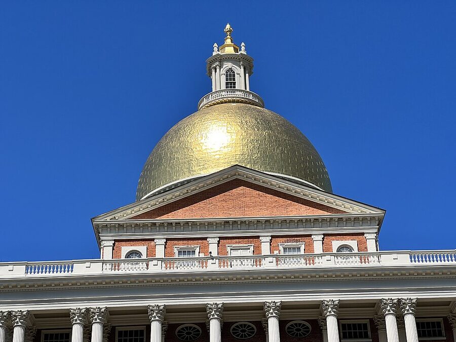 Massachusetts State House with golden dome