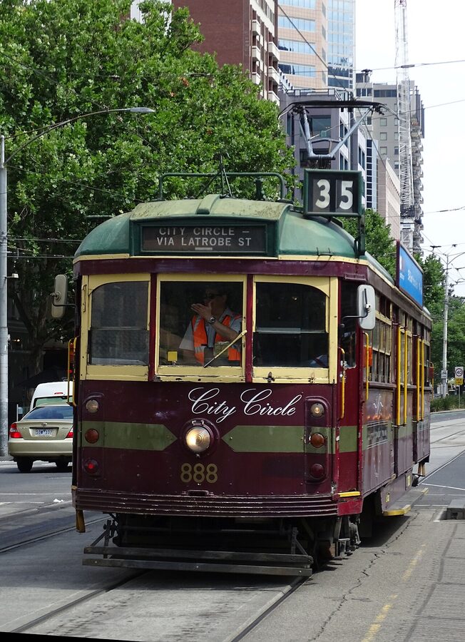 Melbourne City Circle Tram on Spring Street