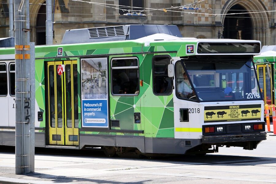 Vintage Melbourne tram on a CBD street