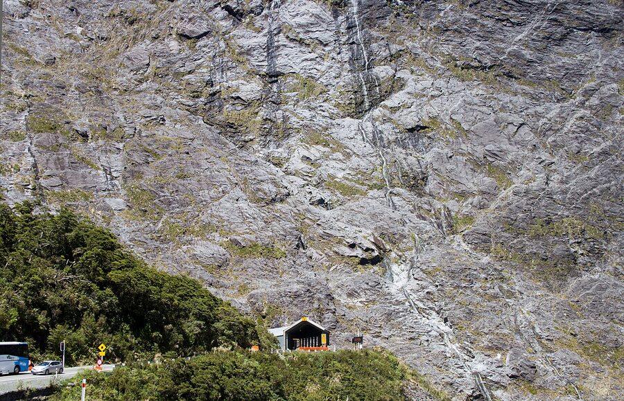 Homer Tunnel entrance on the Milford Road