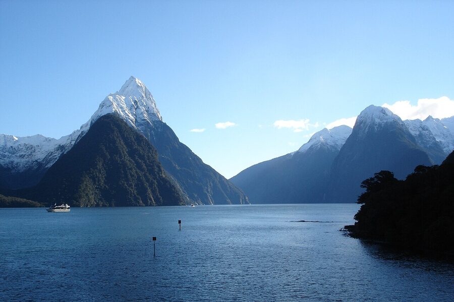 Classic Milford Sound view down the fjord