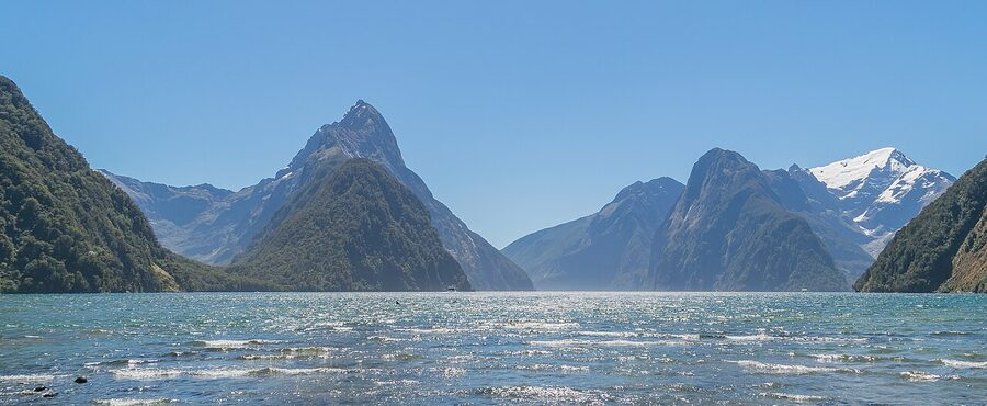 Calm view of Milford Sound from the water