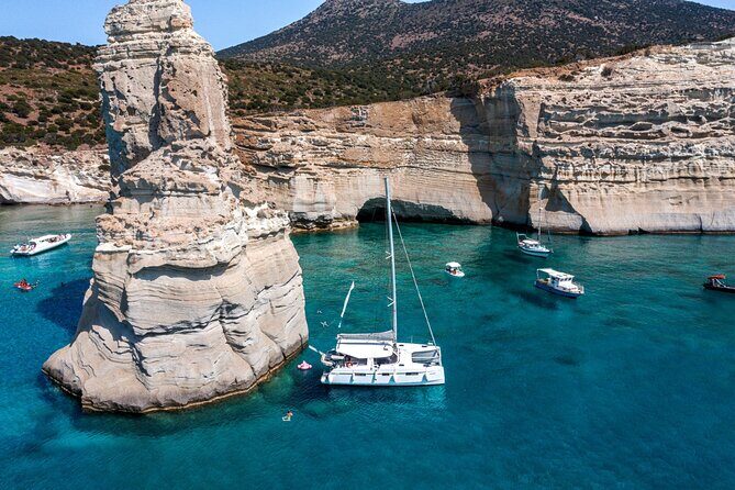 Milos Sunset Catamaran Cruise to Kleftiko Bay with Meal & Drinks - The Experience of the Sunset