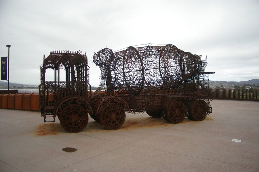 Wim Delvoye Cement Truck sculpture at MONA Hobart