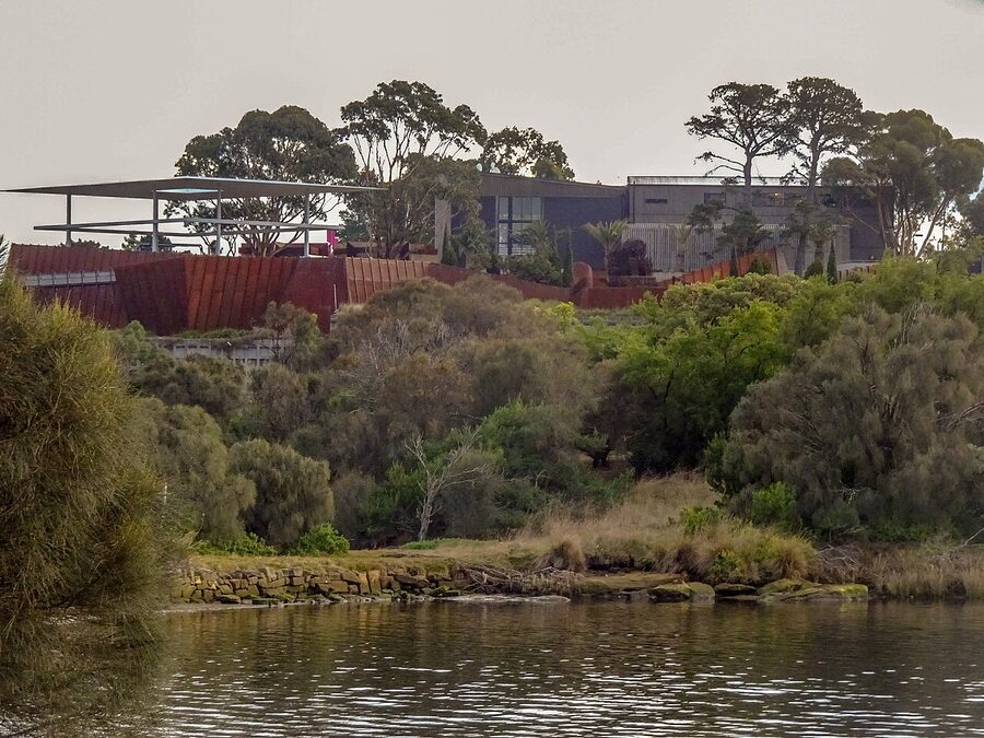 MONA Hobart museum across the Derwent water Tasmania