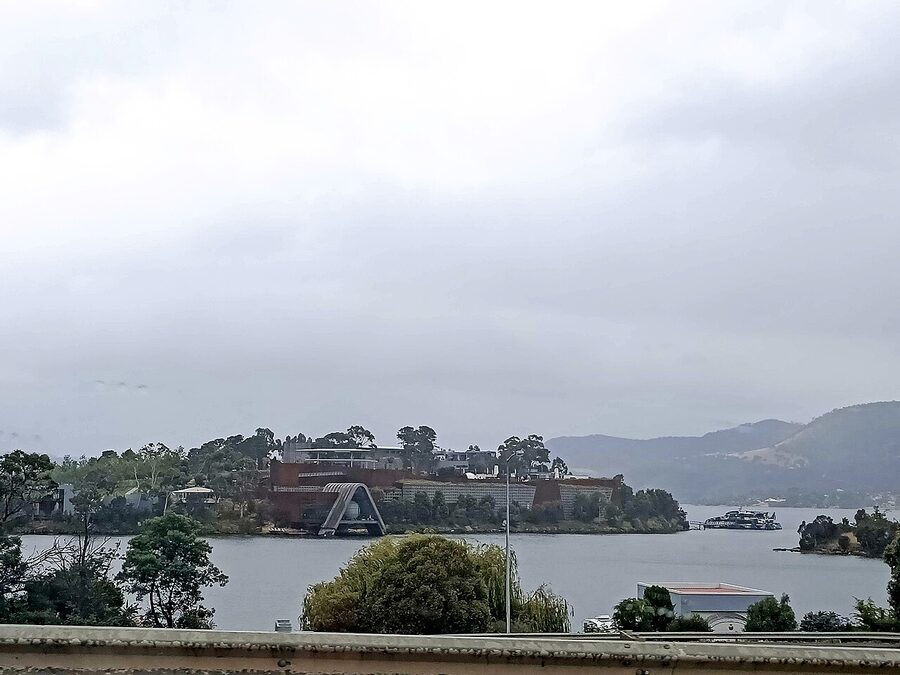 MONA museum exterior built into cliff at nipaluna Hobart