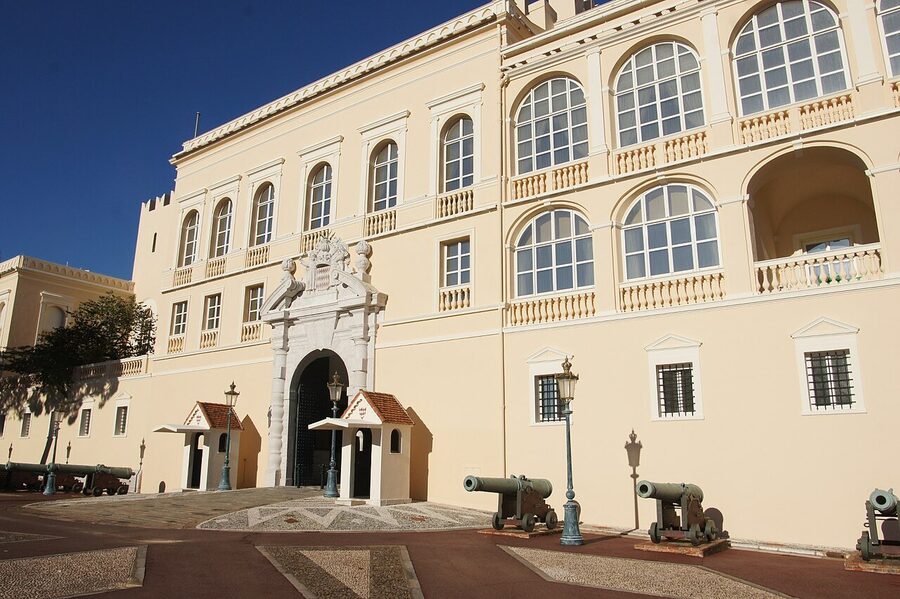Princes Palace Monaco entrance with guard