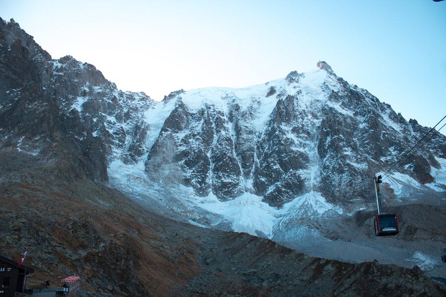 Mont Blanc Massif viewed from the Aiguille du Midi cable car