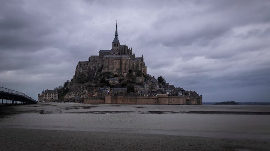 Mont-Saint-Michel under dramatic clouds