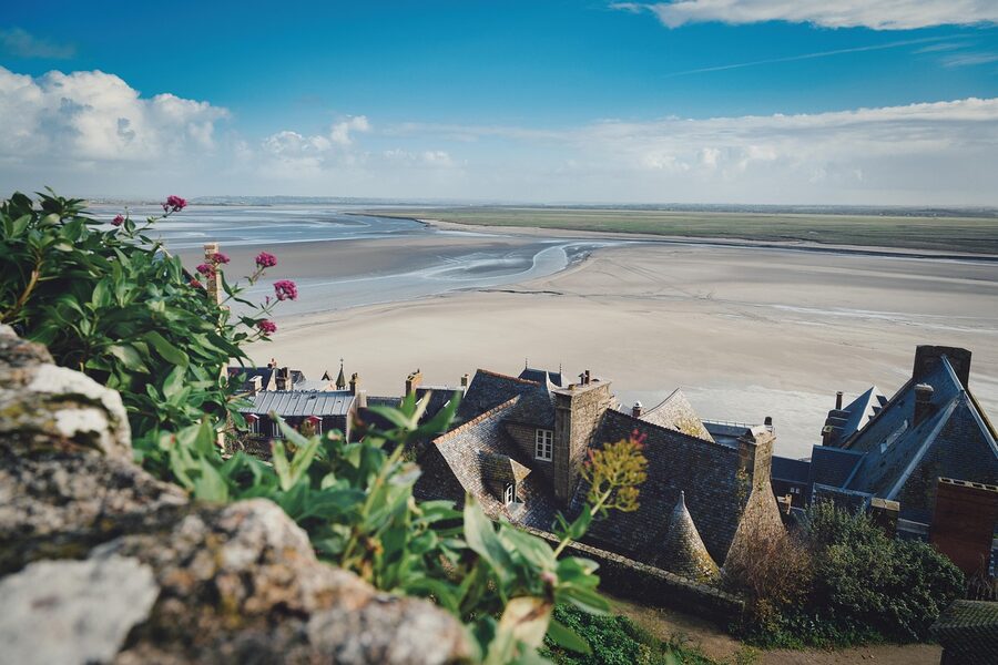 Mont-Saint-Michel bay panorama from the sand