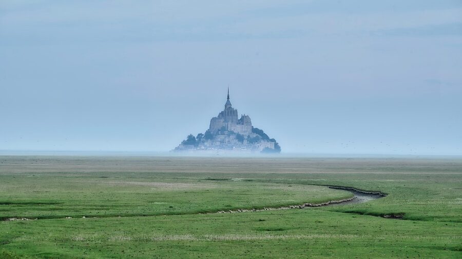 Mont-Saint-Michel in foggy morning light