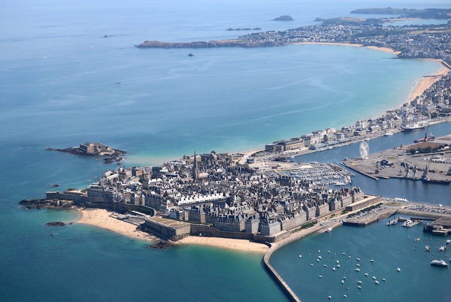 Saint-Malo aerial view of the walled city