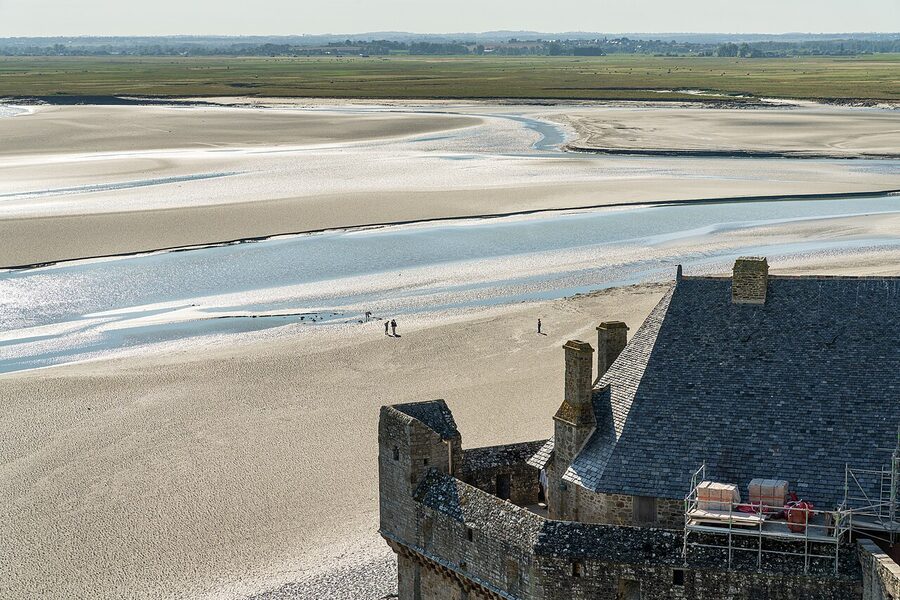Mont-Saint-Michel bay view from ramparts