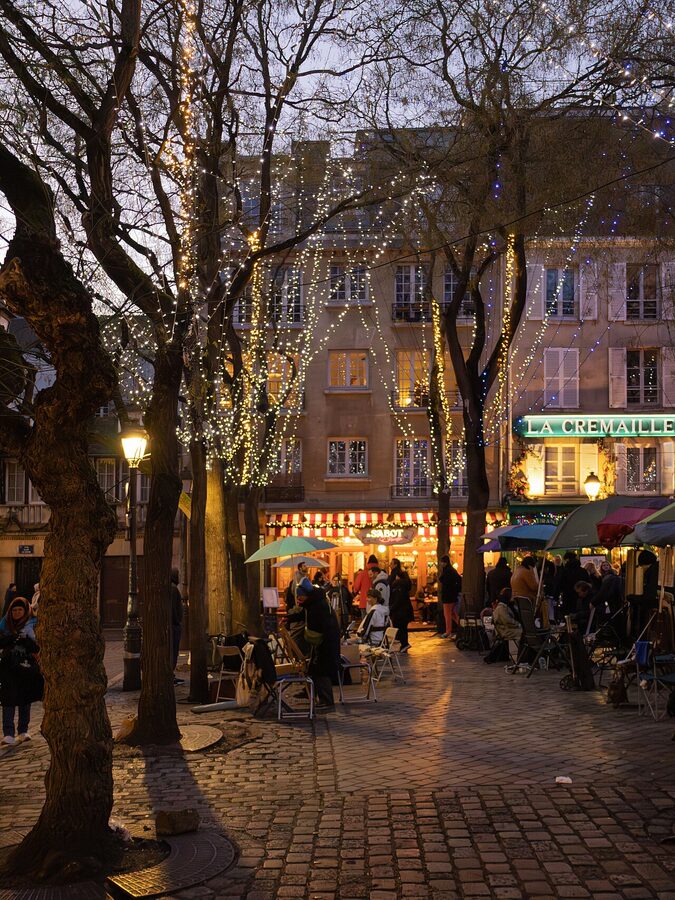Place du Tertre on Montmartre in the evening Paris