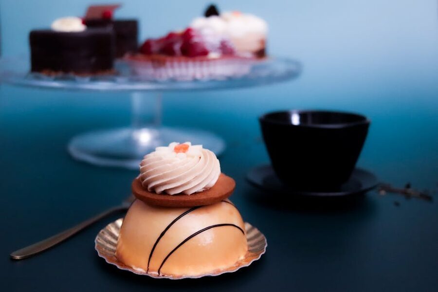 French pastry with cream topping