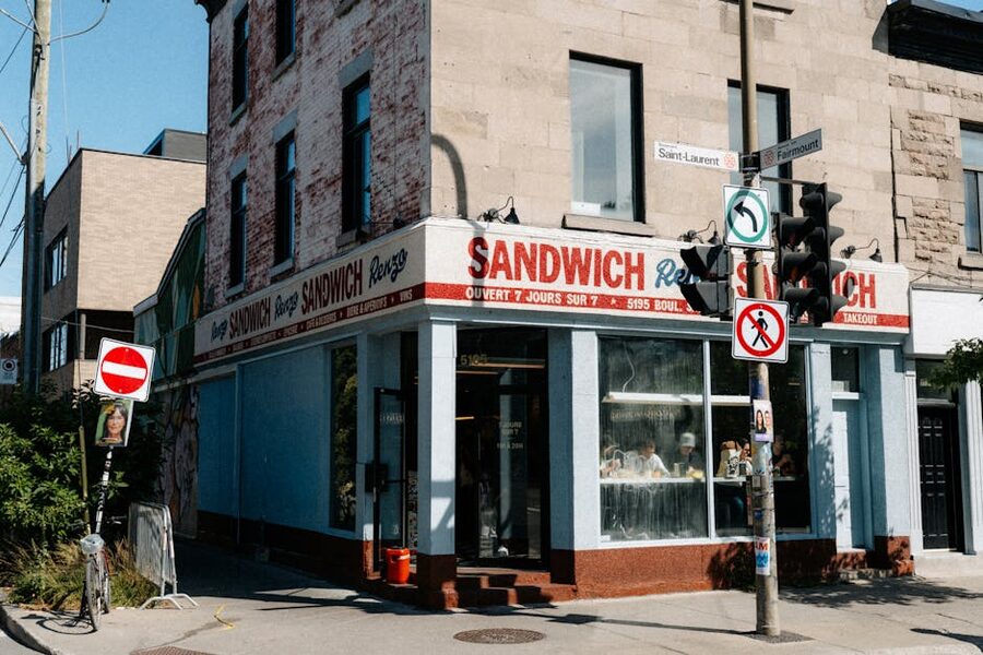 Classic corner sandwich shop in Montreal's Plateau neighborhood