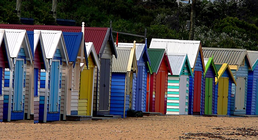 Brighton bathing boxes Port Phillip Bay