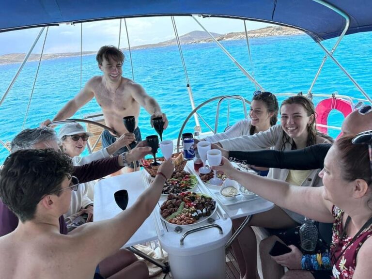 Mykonos: Rhenia Island Sunset Cruise with Transfer and Meal - Witnessing the Sunset from Little Venice