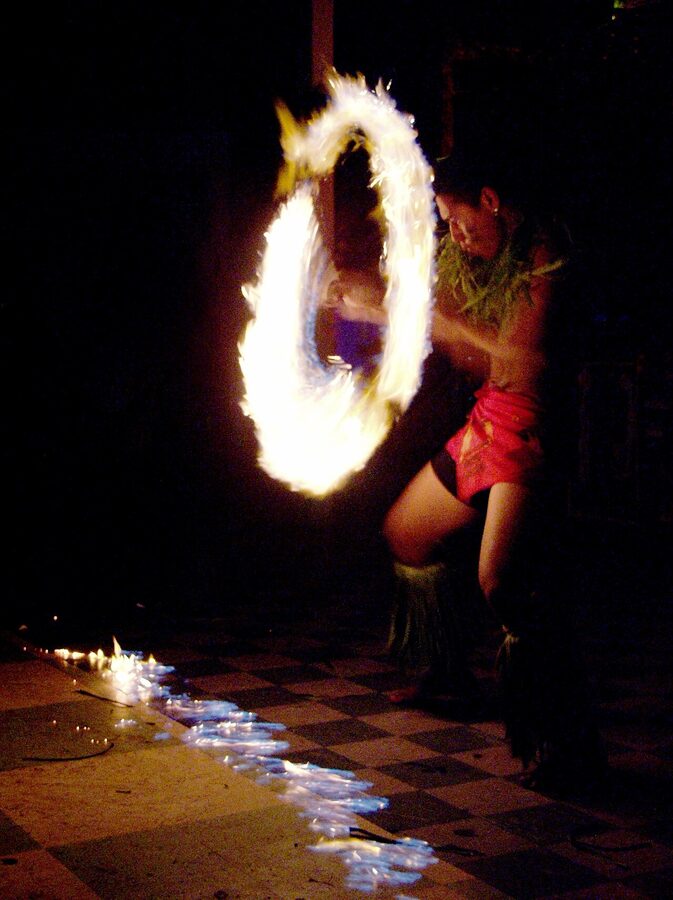 Samoan siva afi fire knife dancer spinning flame