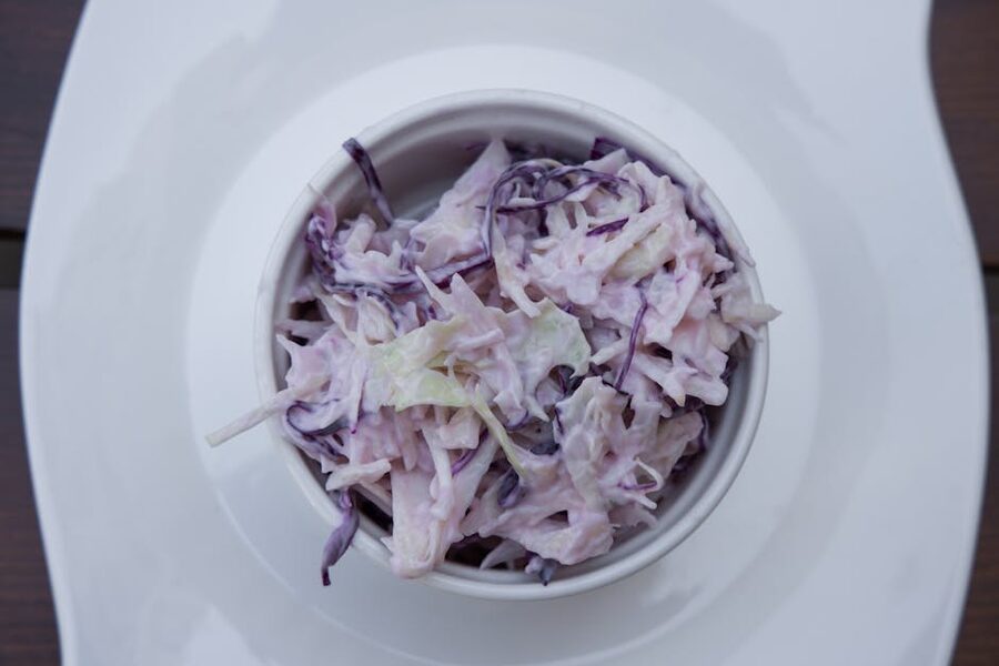 Creamy coleslaw with red cabbage
