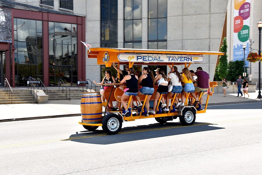 Nashville pedal tavern on the street
